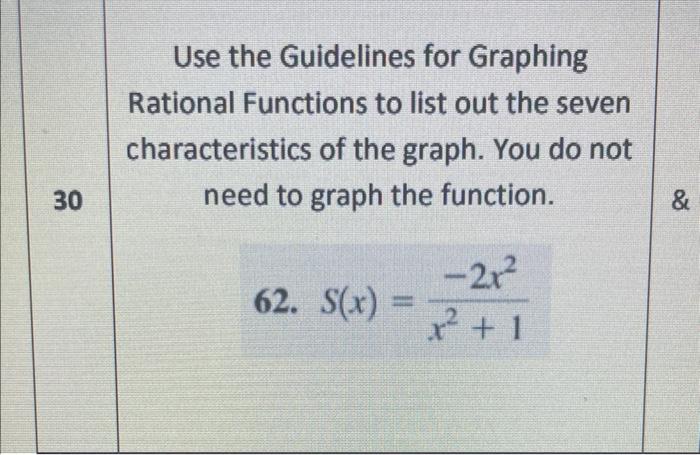Solved Use the Guidelines for Graphing Rational Functions to | Chegg.com