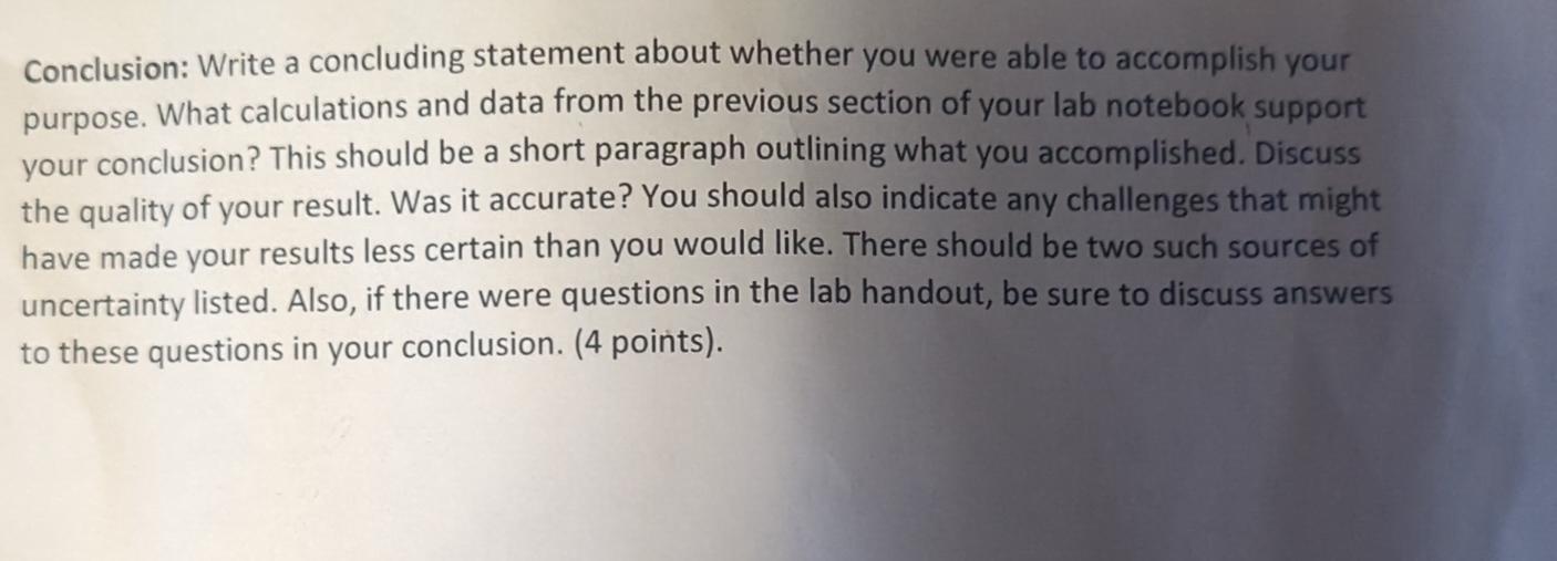 Solved Conclusion: Write a concluding statement about | Chegg.com