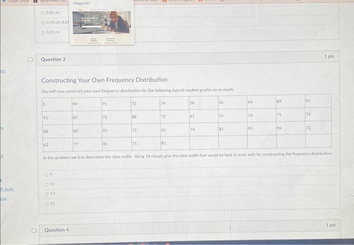 Solved Constructing Your Own Frequency Distribution You will | Chegg.com