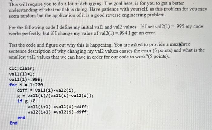 Solved This will require you to do a lot of debugging. The | Chegg.com