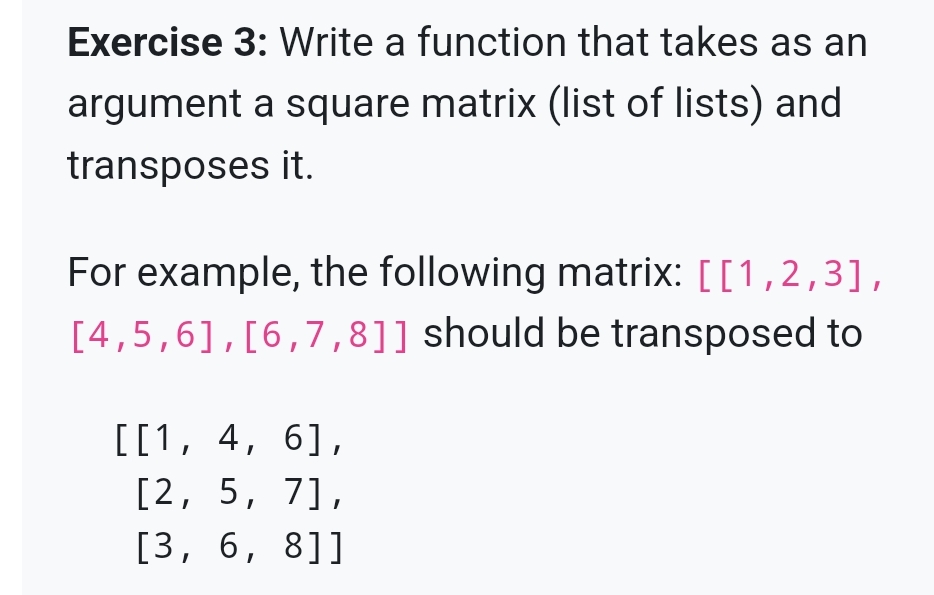 Solved Exercise 3: Write a function that takes as an | Chegg.com