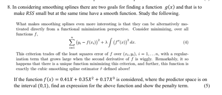 Solved Statistical Modeling subject.In considering smoothing | Chegg.com