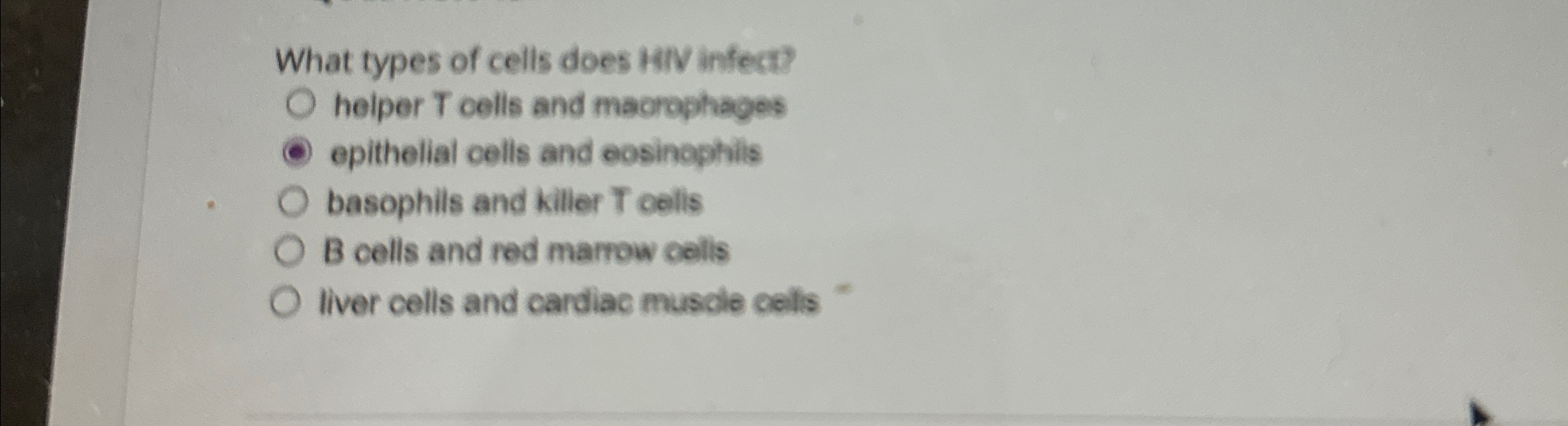 Solved What types of cells does RiV infect?helper T cells | Chegg.com