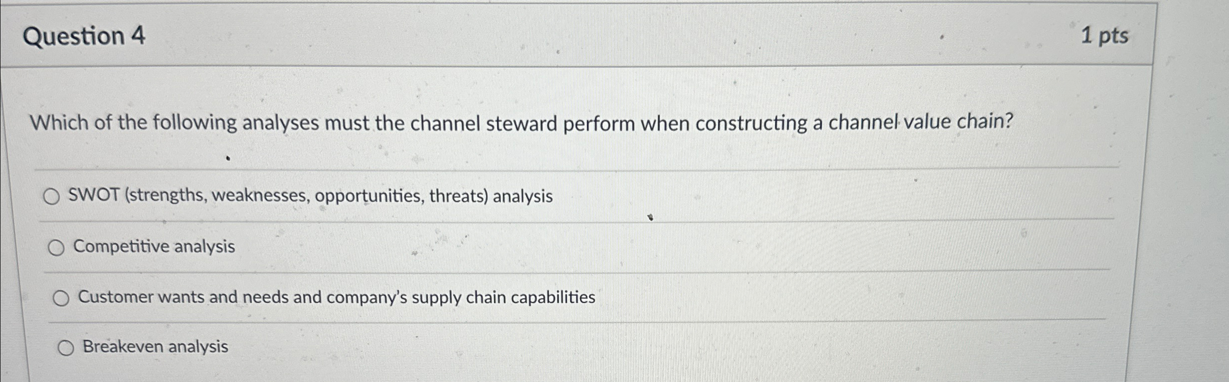 Solved Question 41ptsWhich of the following analyses must | Chegg.com