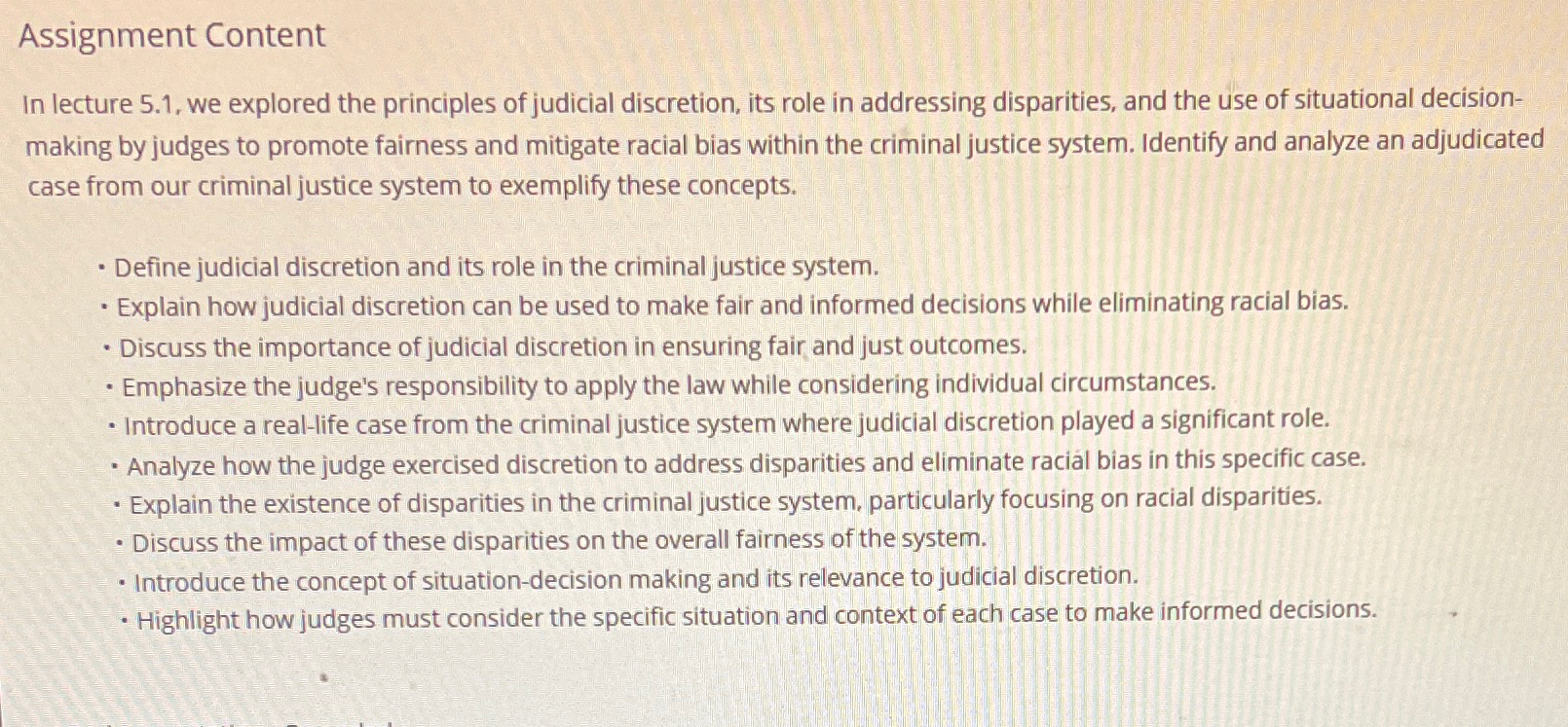 Solved Assignment ContentIn lecture 5.1, ﻿we explored the | Chegg.com