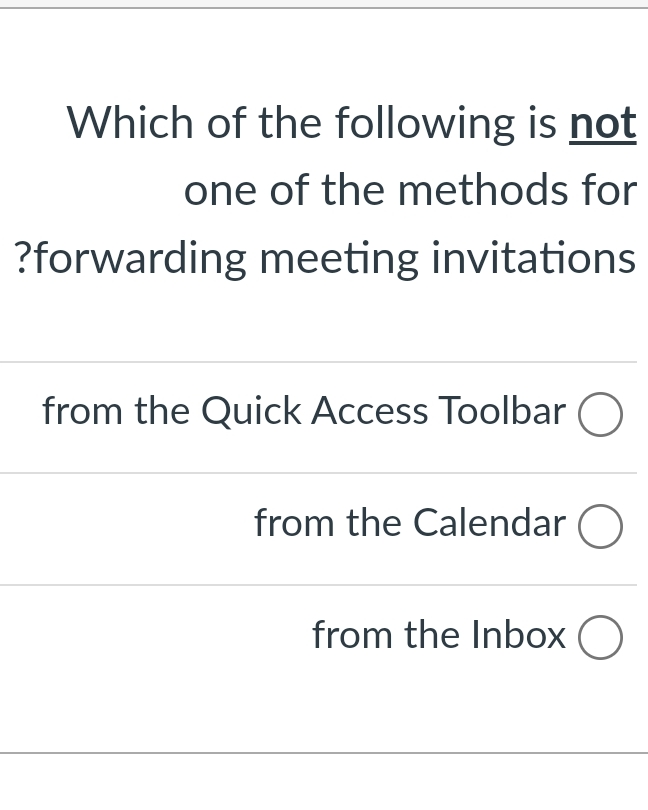 Solved Which of the following is not one of the methods for | Chegg.com