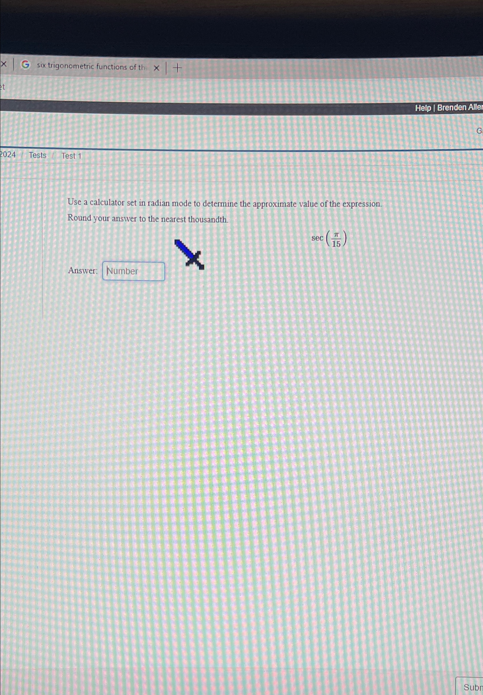 Solved Help | ﻿Brenden AlleUse a calculator set in radian | Chegg.com
