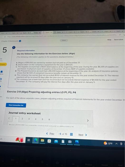 Solved Exercise 3.4 (Algo) Classifying adjusting entries LO | Chegg.com