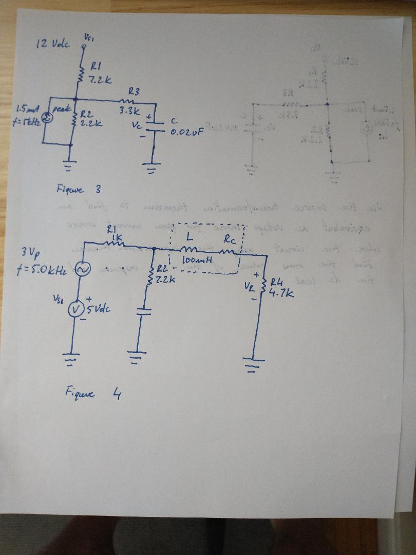 Solve the circits in Figure 3 ﻿and 4 ﻿using | Chegg.com