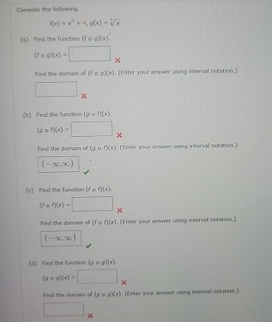 Solved Consider the following.f(x)=x5+4,g(x)-5/square root | Chegg.com