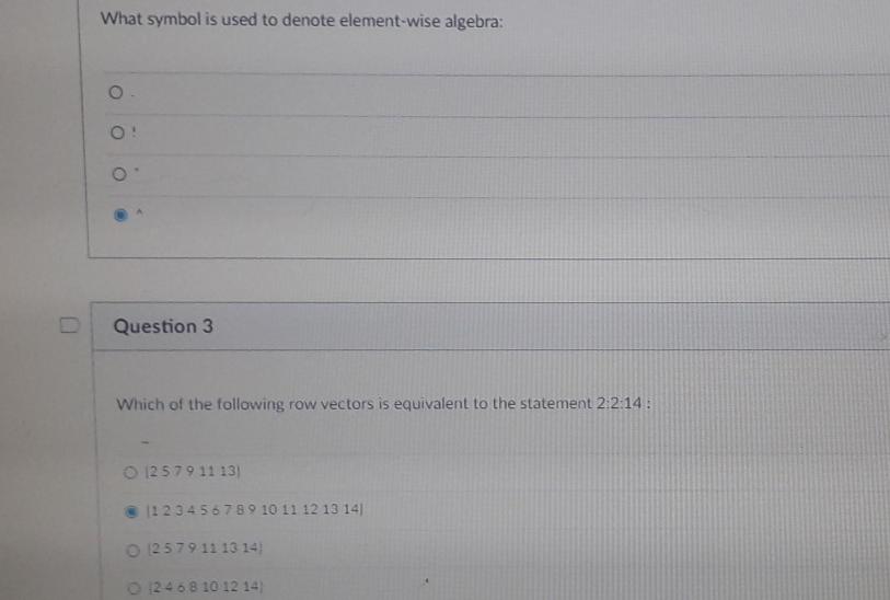 Solved What symbol is used to denote element-wise algebra: o | Chegg.com