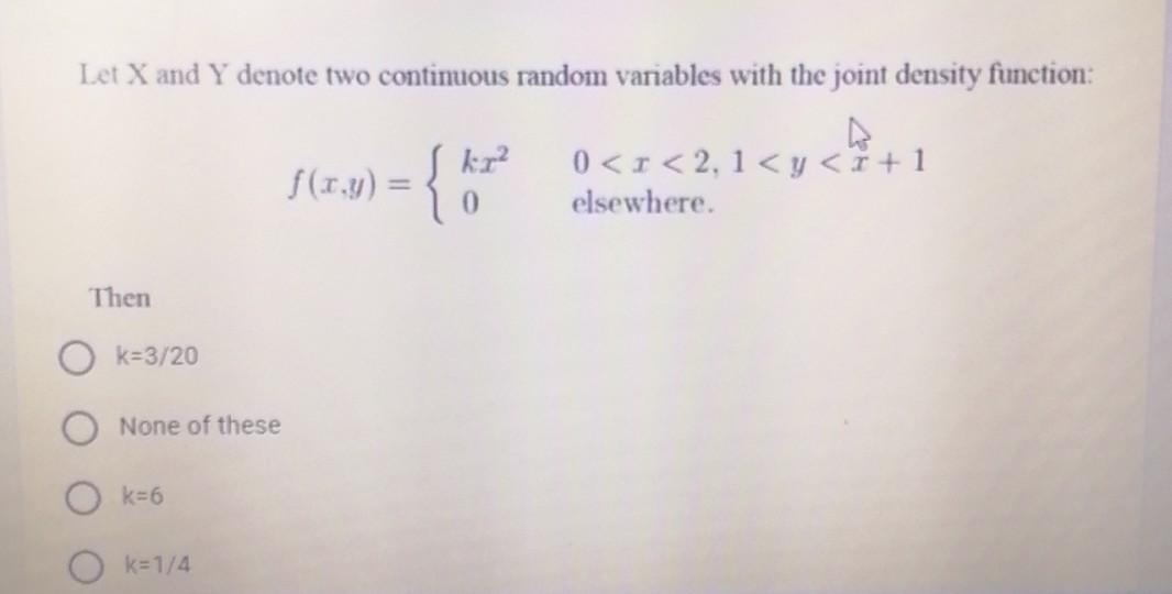 Solved Let X and Y denote two continuous random variables | Chegg.com