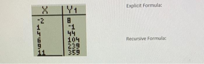 Solved Explicit Formula: Recursive Formula: | Chegg.com
