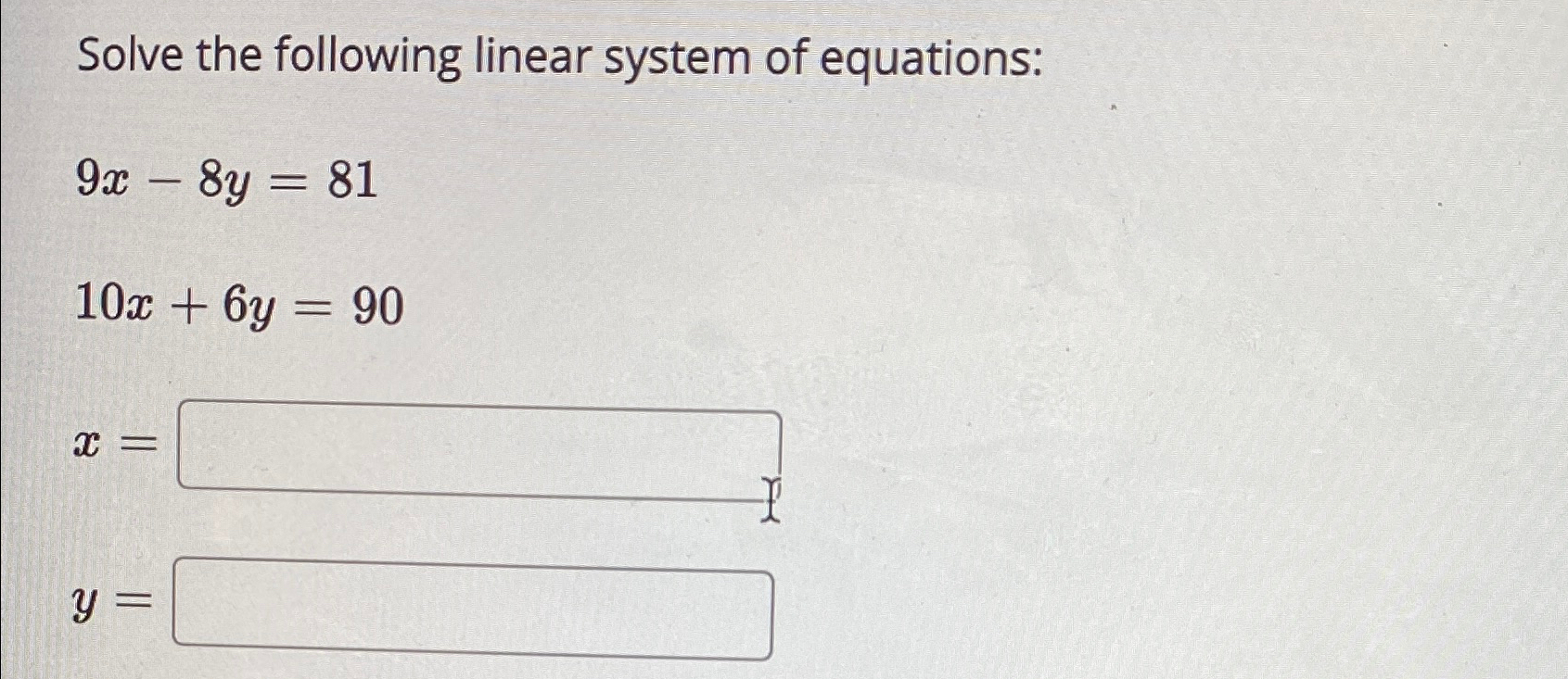 Solved Solve the following linear system of | Chegg.com