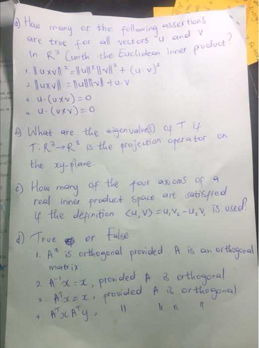 Solved a) How many of the following assertions are true for | Chegg.com