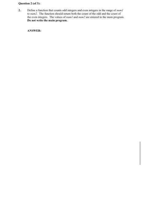 Solved Part 5: Segments of Code (Loops) Do not write the | Chegg.com