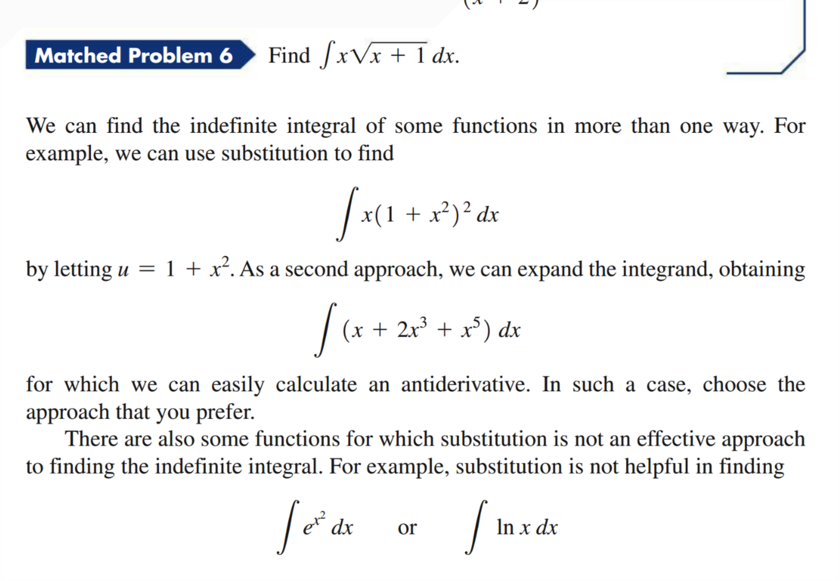 Solved Find ∫﻿﻿xx+12dx.We can find the indefinite integral | Chegg.com
