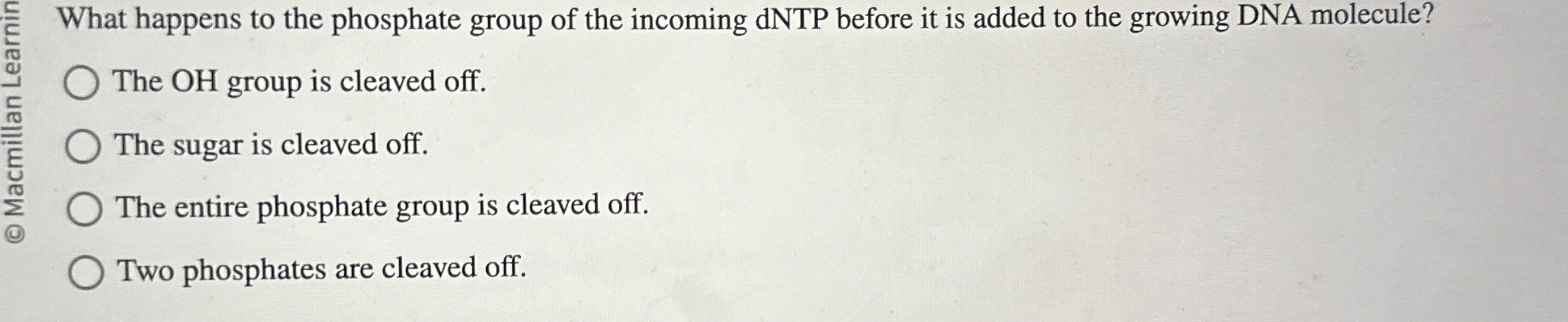 Solved What happens to the phosphate group of the incoming | Chegg.com