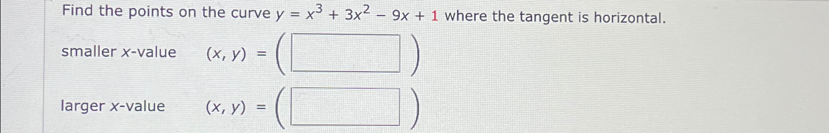 Solved Find the points on the curve y=x3+3x2-9x+1 ﻿where the | Chegg.com