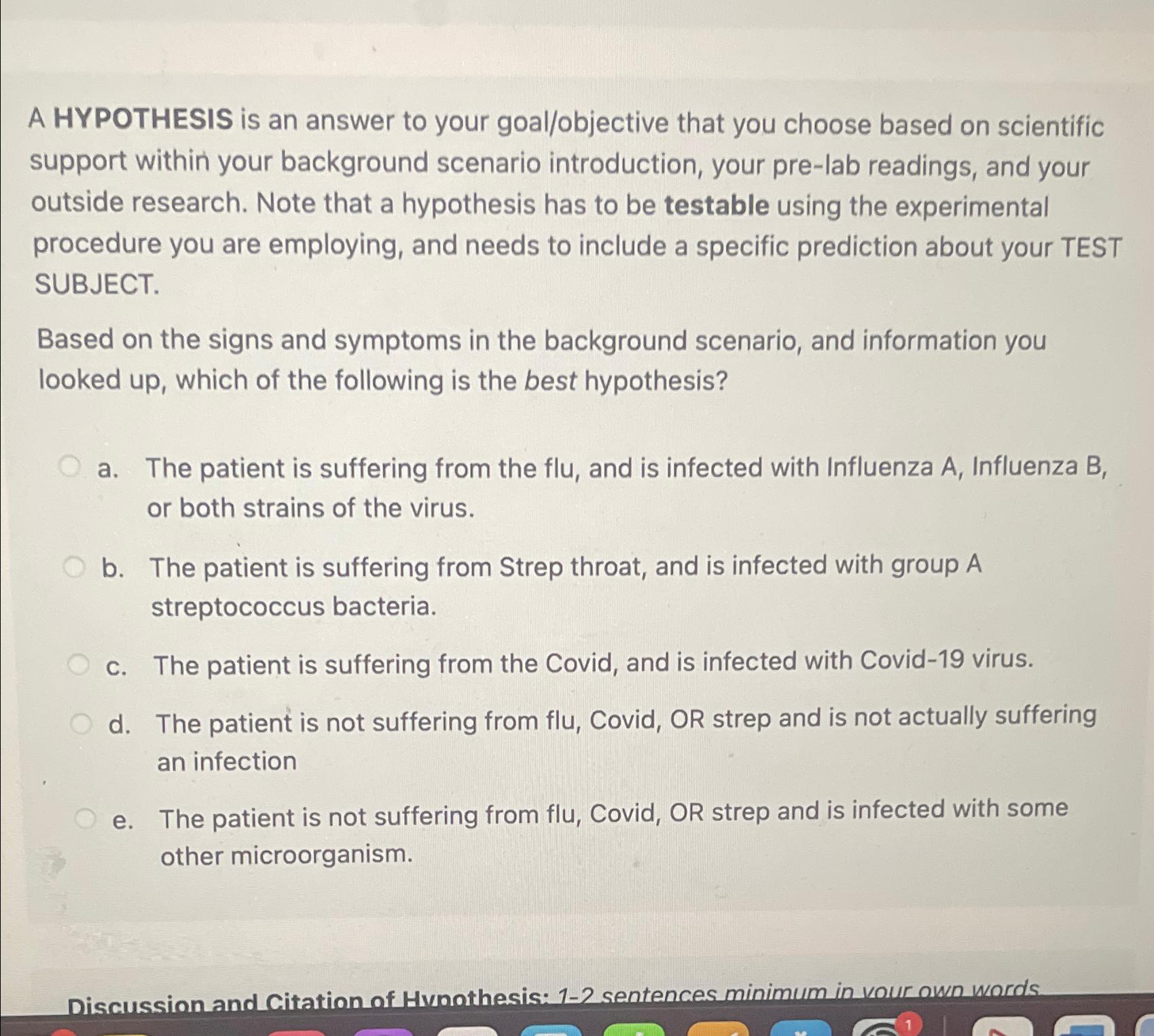 Solved A HYPOTHESIS is an answer to your goal/objective that | Chegg.com