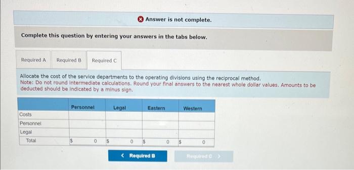 Solved Problem 11-57 (Algo) Comparison of Allocation Methods | Chegg.com