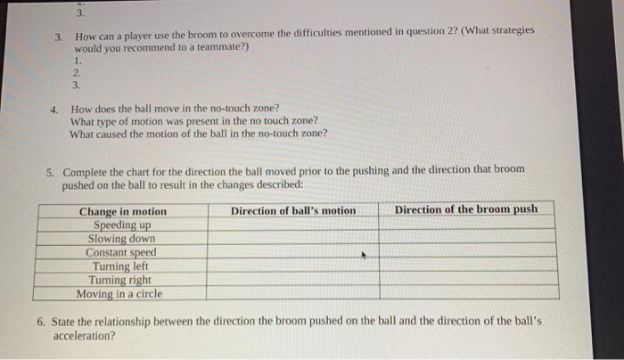 Name Introduction to Forces Broom Ball Relay Based on | Chegg.com