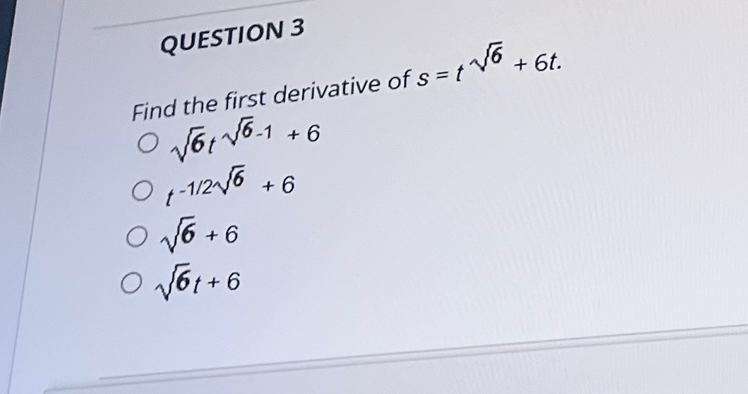 Solved QUESTION 3Find the first derivative of | Chegg.com