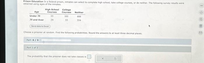 Solved Prison Education In a federal prison, inmates can | Chegg.com