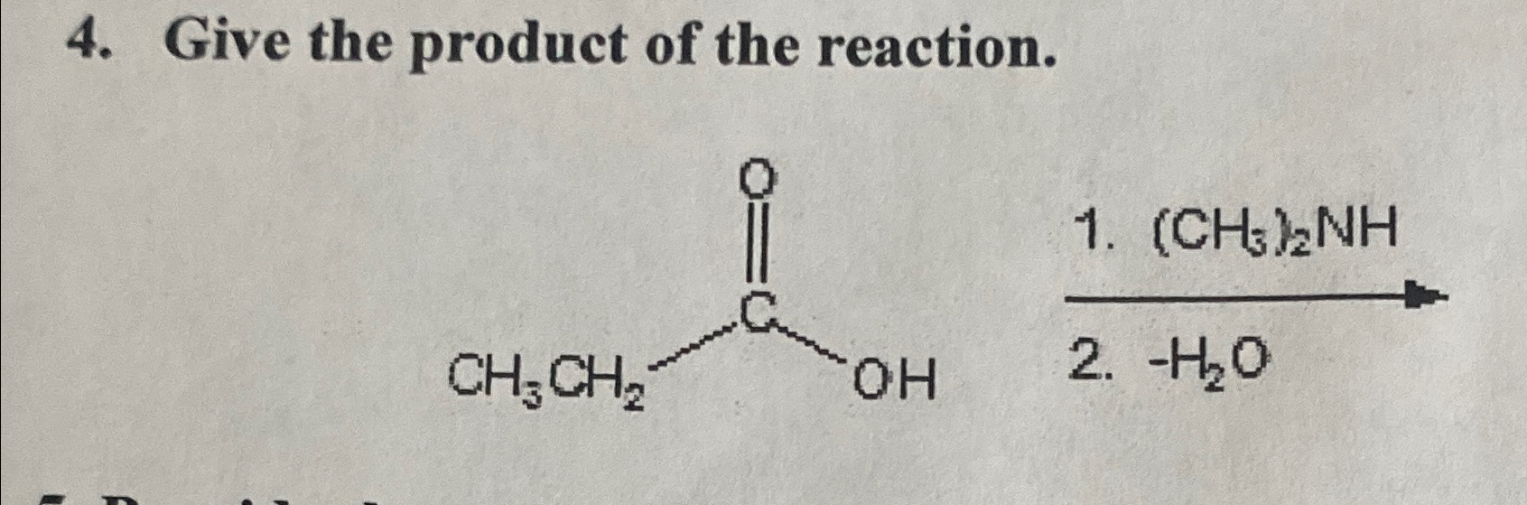 Give the product of the reaction.(CH3)2NH-H2O | Chegg.com