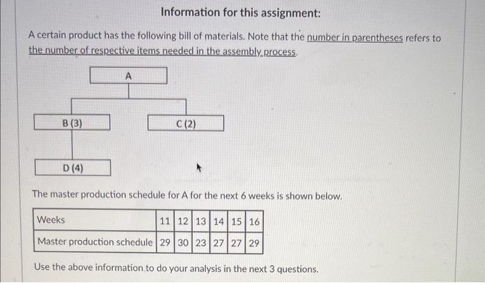 Solved Information for this assignment: A certain product | Chegg.com