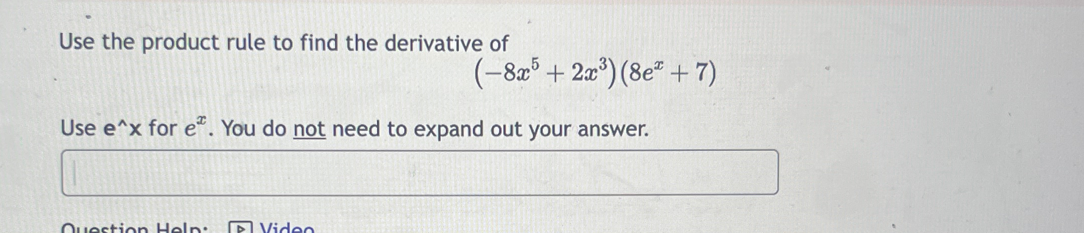 Solved Use the product rule to find the derivative | Chegg.com