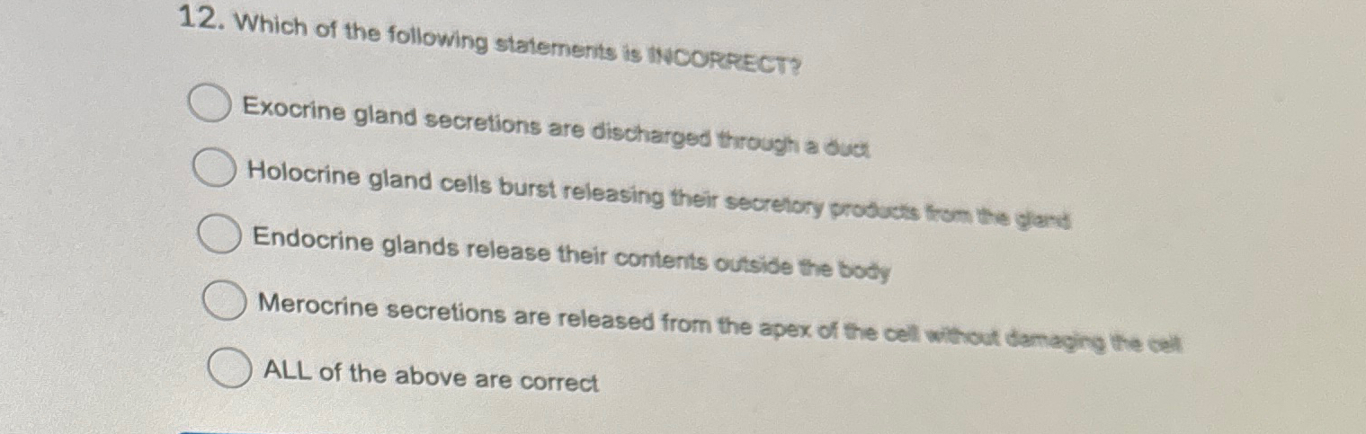 Solved Which of the following statements is | Chegg.com