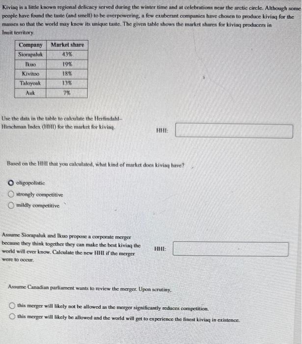 Solved Kiviaq is a little known regional delicacy served | Chegg.com