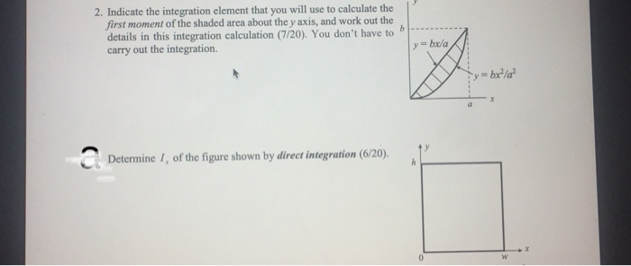 Solved 2. Indicate the integration element that you will use | Chegg.com