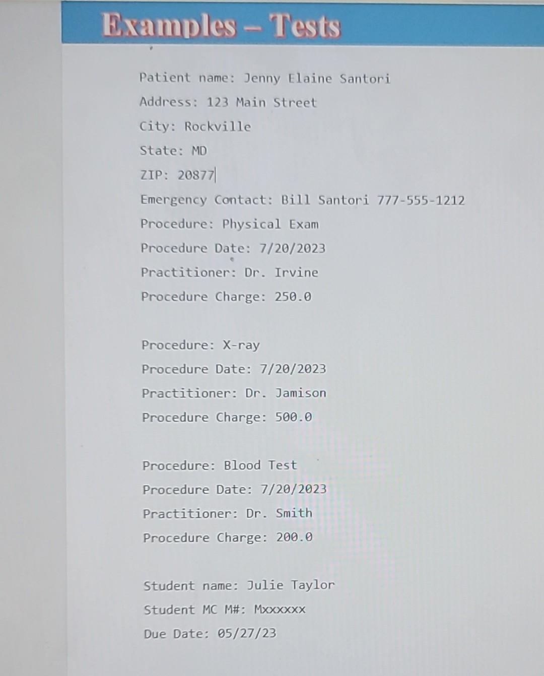 Solved Write a class named Patient that has fields for the | Chegg.com