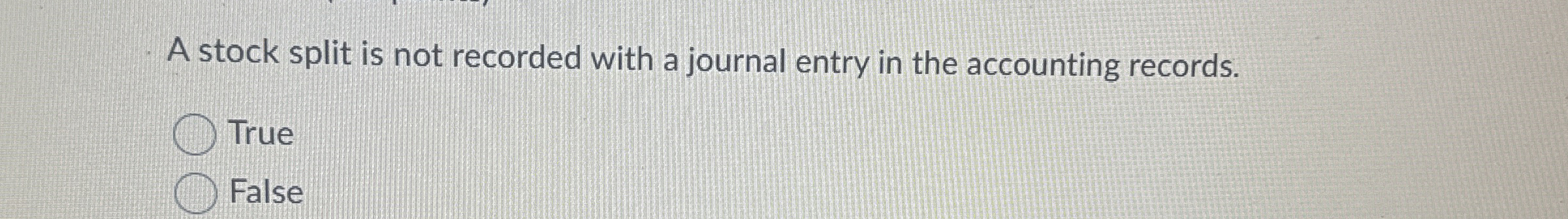 Solved A stock split is not recorded with a journal entry in | Chegg.com