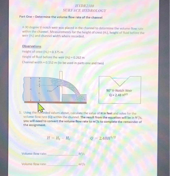 Solved Part Two - Plot a specific energy curve and determine | Chegg.com