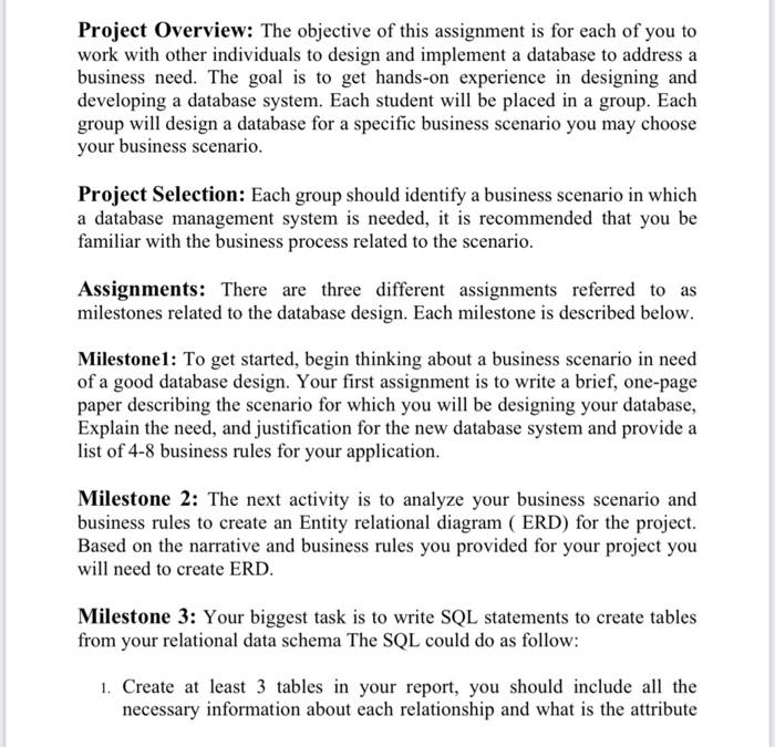 Solved Project Overview The Objective Of This Assignment Is 0362