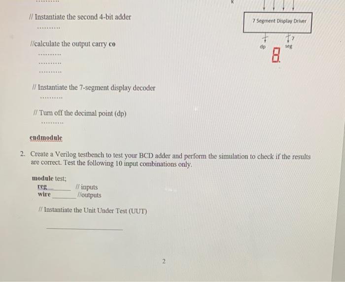 Requirement: write a Verilog code to implement the | Chegg.com