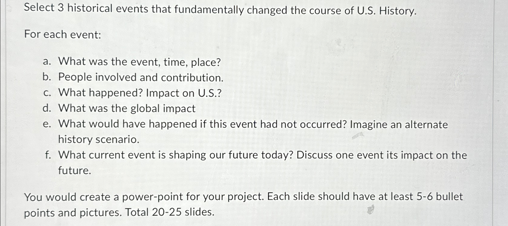 Select 3 ﻿historical events that fundamentally | Chegg.com