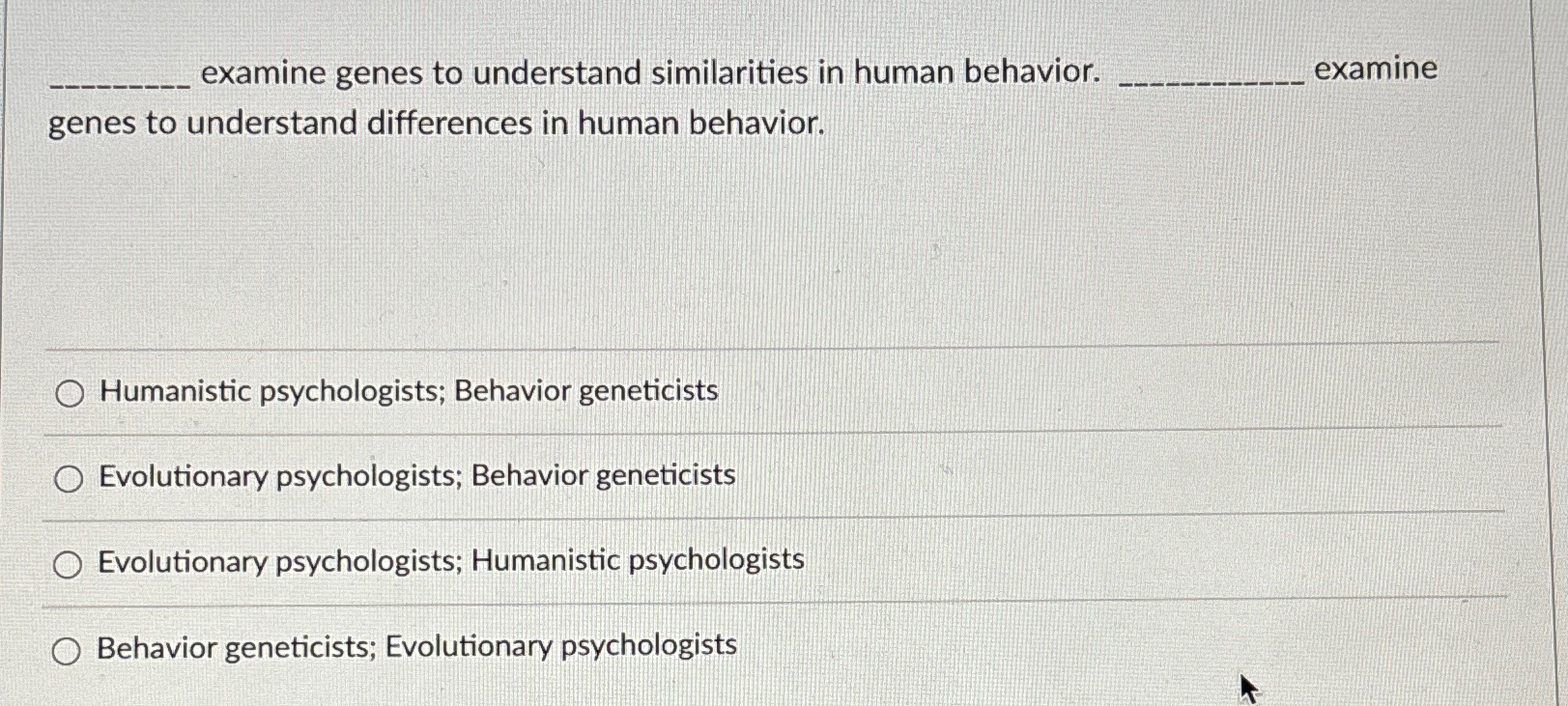 Solved examine genes to understand similarities in human | Chegg.com