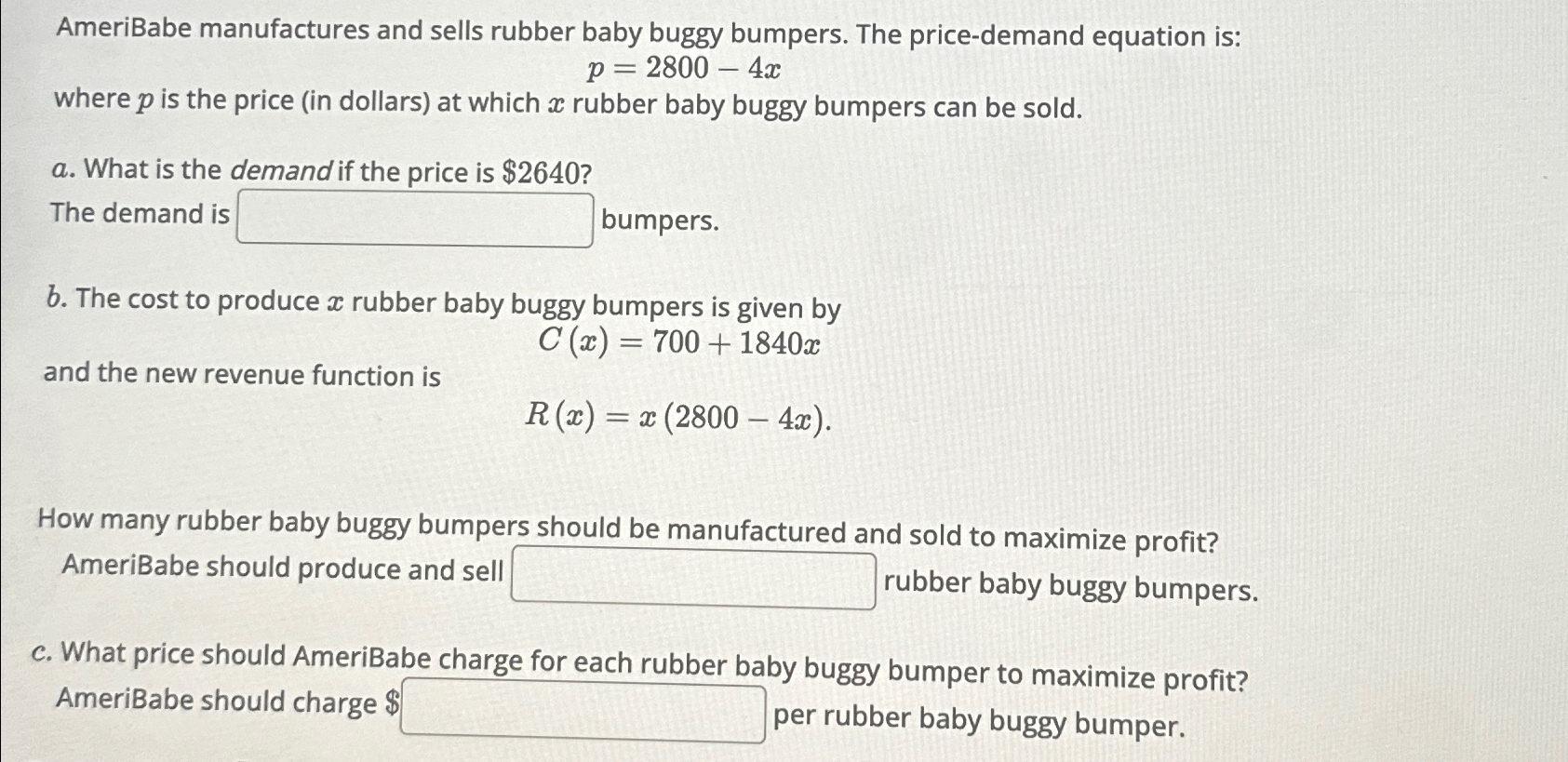 Solved 5. ﻿AmeriBabe manufactures and sells rubber baby | Chegg.com