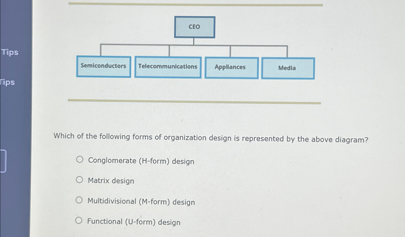 Solved TipsTipsSemiconductorsTelecommunicationsMediaWhich of | Chegg.com
