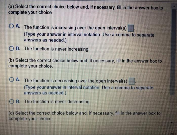 Solved (a) Select the correct choice below and, if | Chegg.com