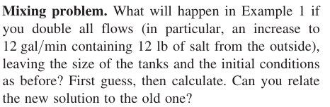 Solved Mixing problem. What will happen in Example 1 ﻿ifyou | Chegg.com