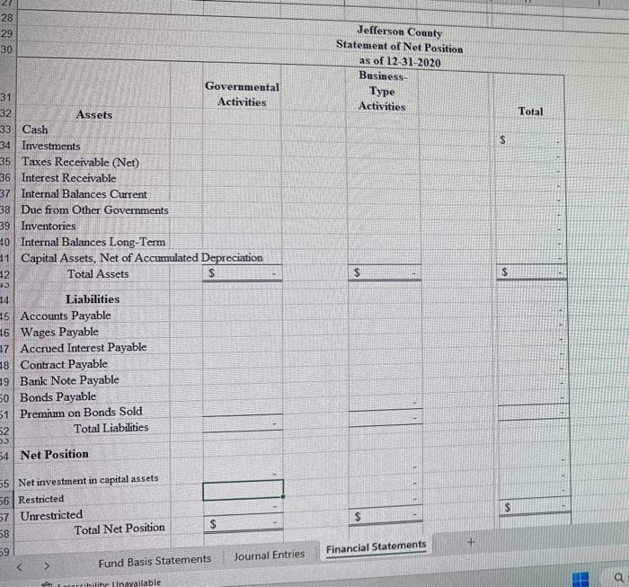 I need help with the Fund Basis Statements, Journal | Chegg.com