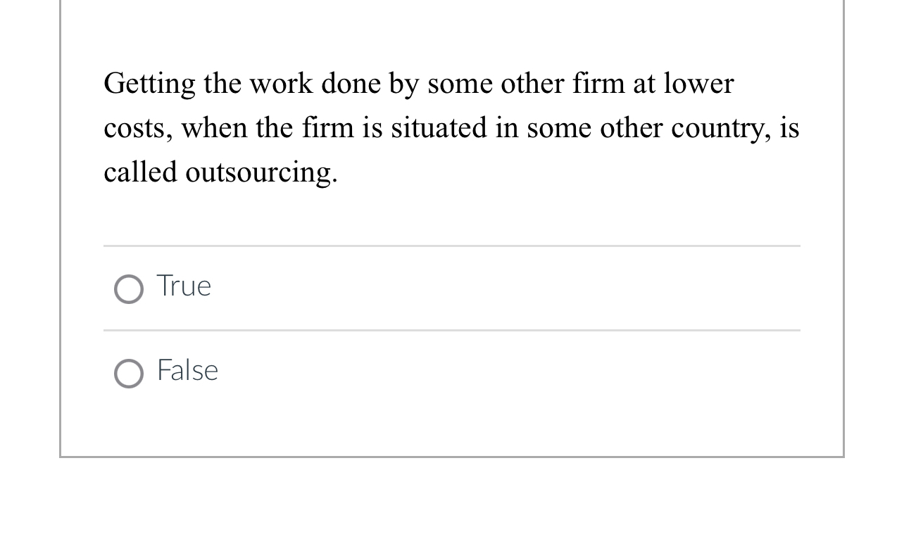 Solved Getting the work done by some other firm at lower | Chegg.com Solved Getting the work done by some other firm at lower | Chegg.com