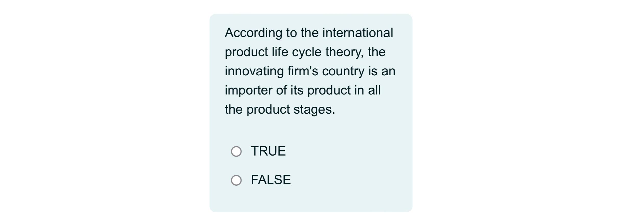 Solved According to the international product life cycle | Chegg.com