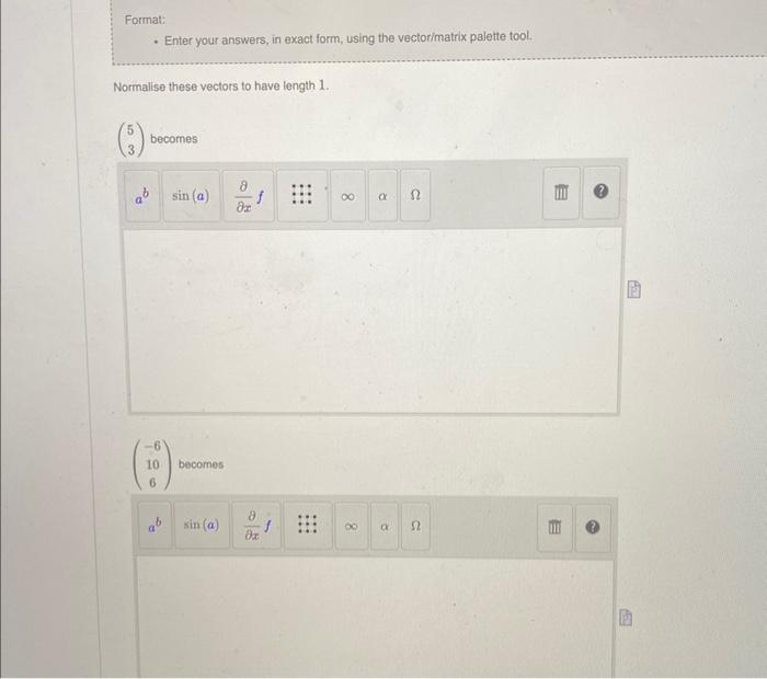 Solved Format: - Enter your answers, in exact form, using | Chegg.com