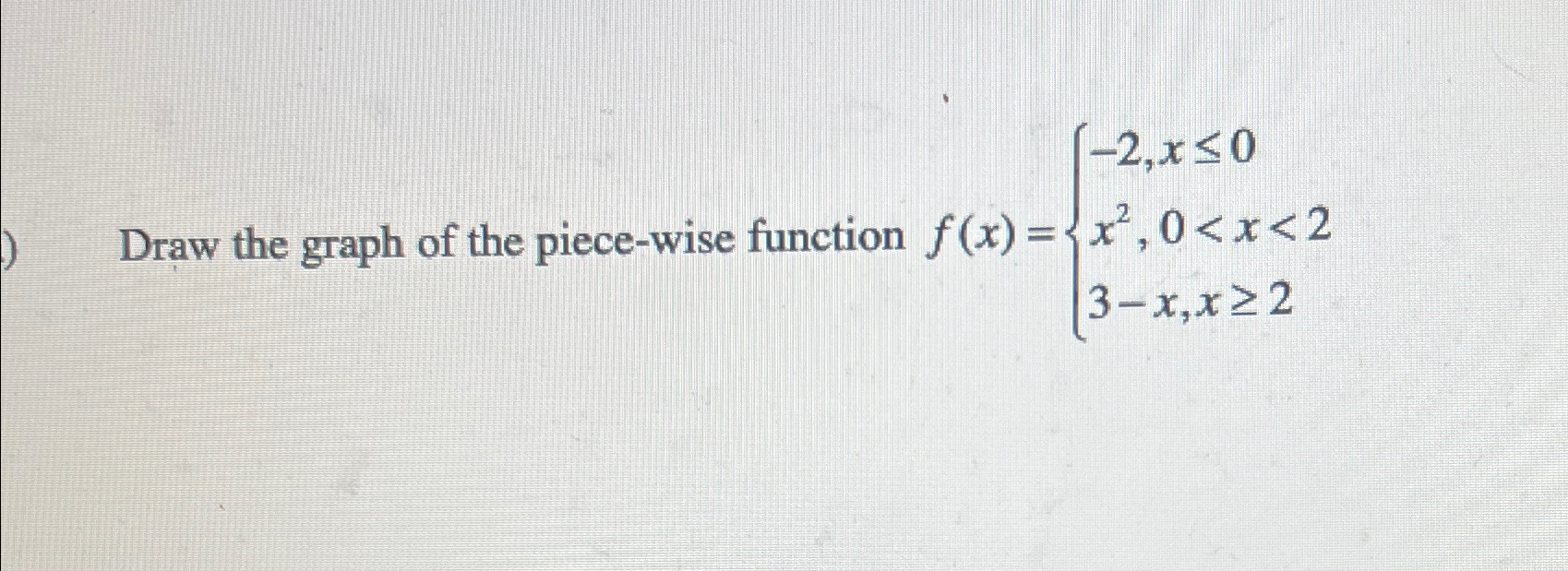 Solved Draw the graph of the piece-wise function | Chegg.com
